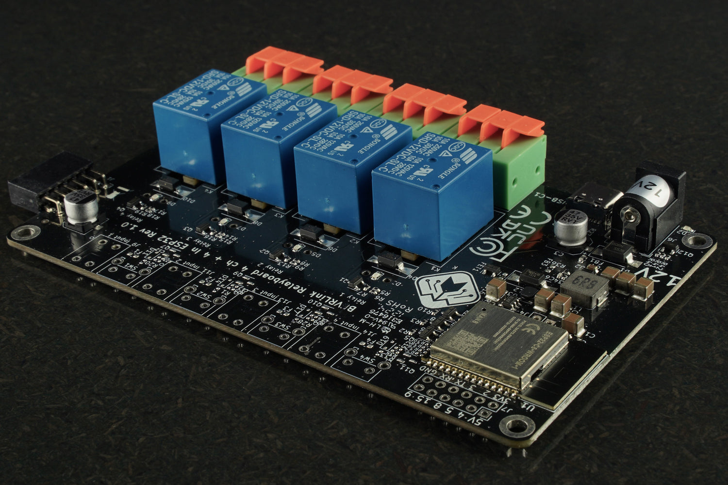 BEVRLink Relay Module, 4 Channel, 12V, ESP32 C6 WiFi, Bluetooth, Zigbe